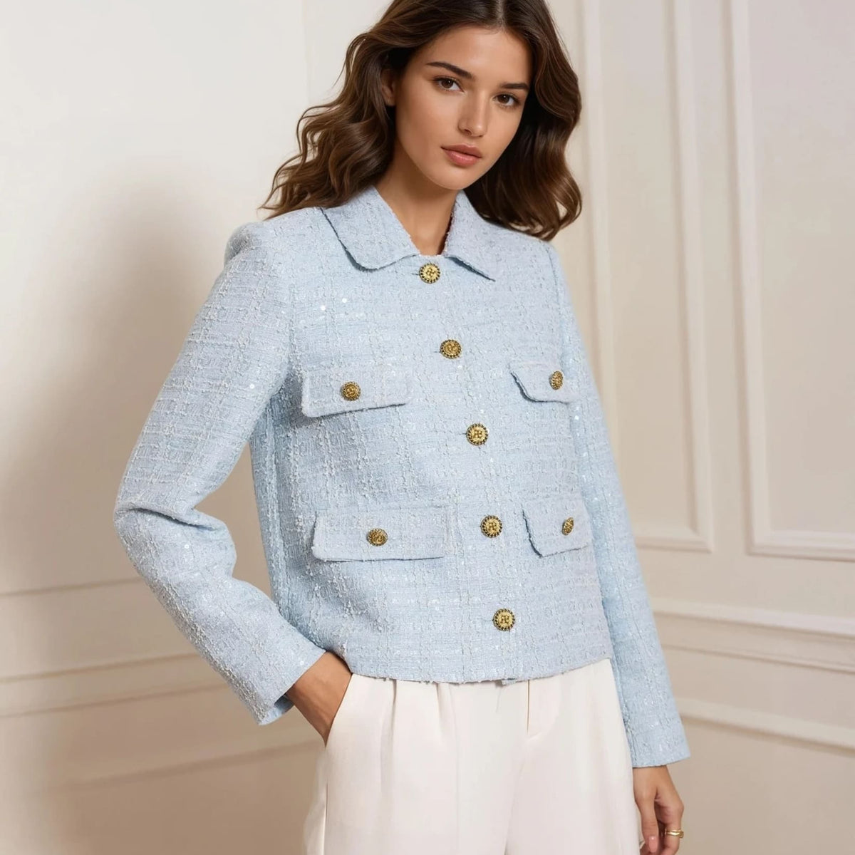 Pastel Tweed Jacket - Blue | Coventina Collection